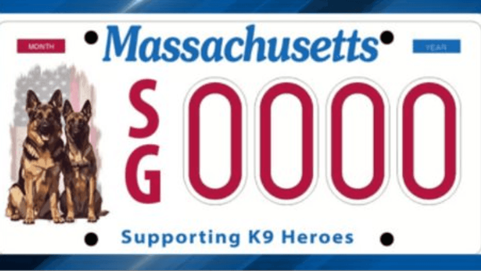 Massachusetts unveils K-9 Heroes charity license plate