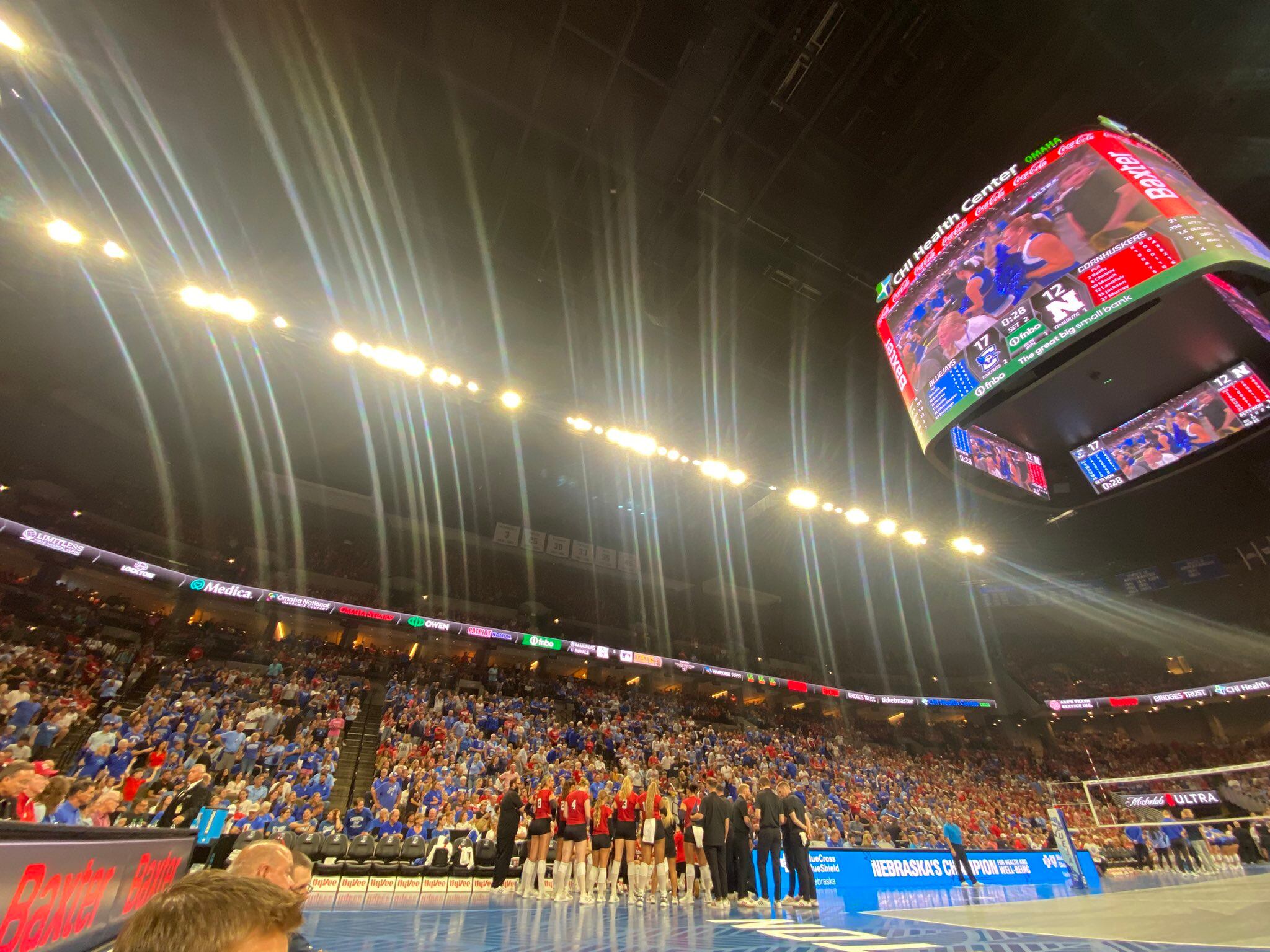 Record crowd watches No. 18 Creighton take on No.1 Nebraska in Omaha