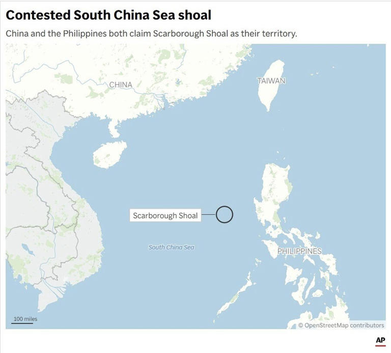 Chinese and Philippine ships collide near disputed shoal in South China Sea
