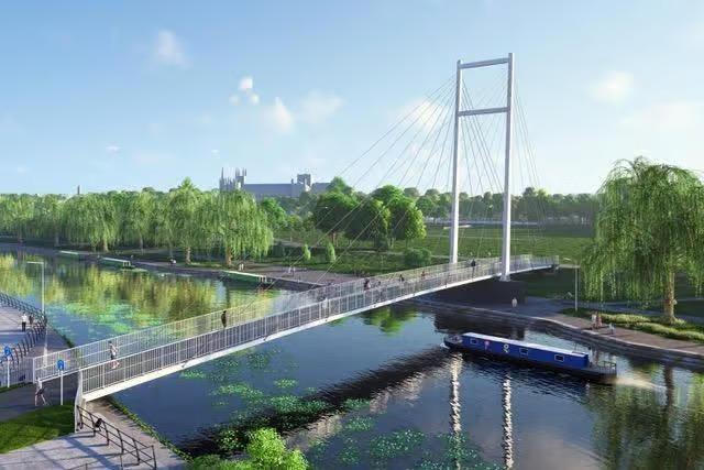 First stage of construction for new £8.3m pedestrian bridge in ...