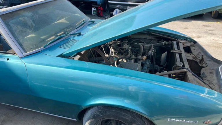 1968 Pontiac Firebird Convertible in a Shipping Container