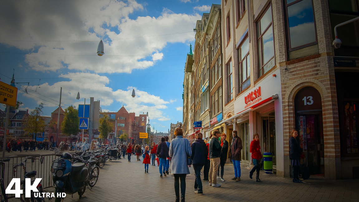 Amsterdam City Centre Walking Tour – Netherlands (4K)