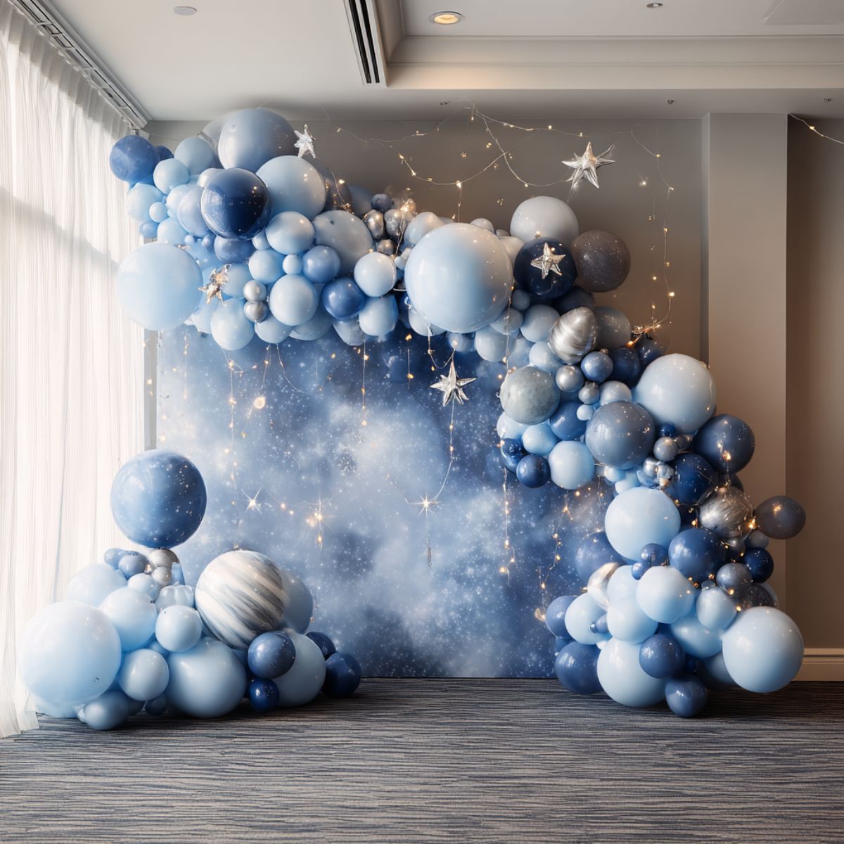 Creative party ideas using blue balloons