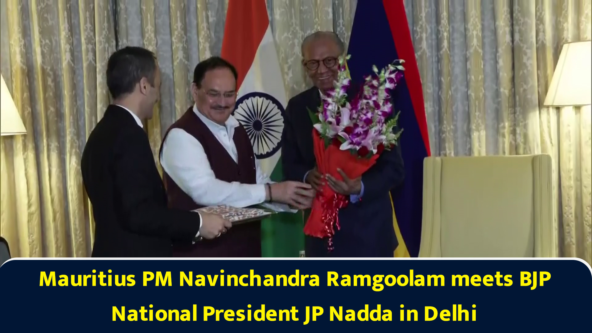 Mauritius PM Navinchandra Ramgoolam meets BJP National President JP ...