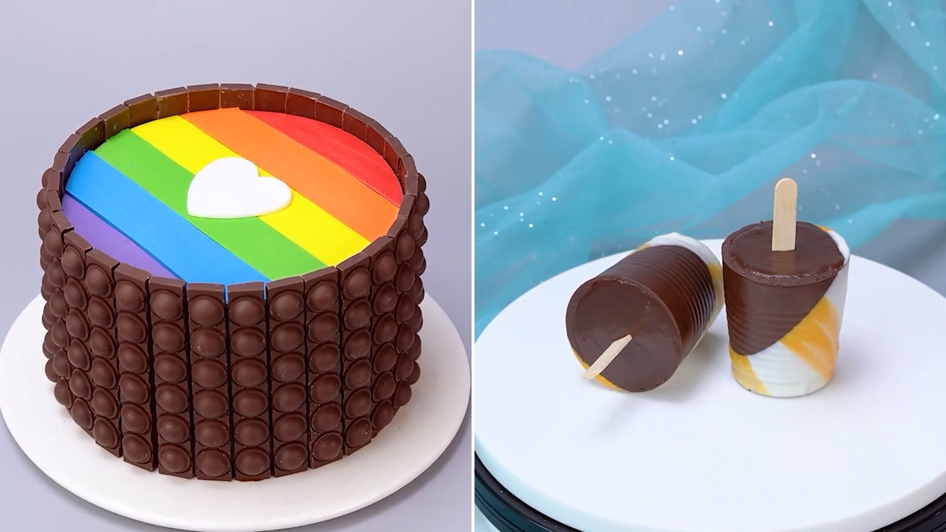 Rainbow Chocolate Cake and Chocolate Popsicles
