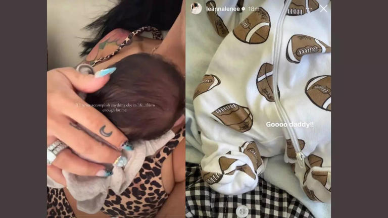 Travis Hunter’s wife Leanna melts hearts sharing sweet moment with baby ...