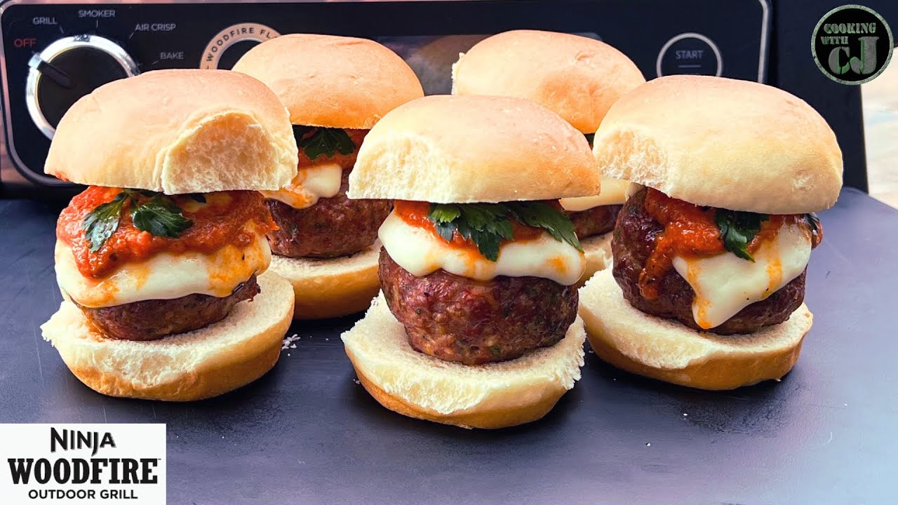 Smoked meatball sliders – Italian style on the Ninja Woodfire