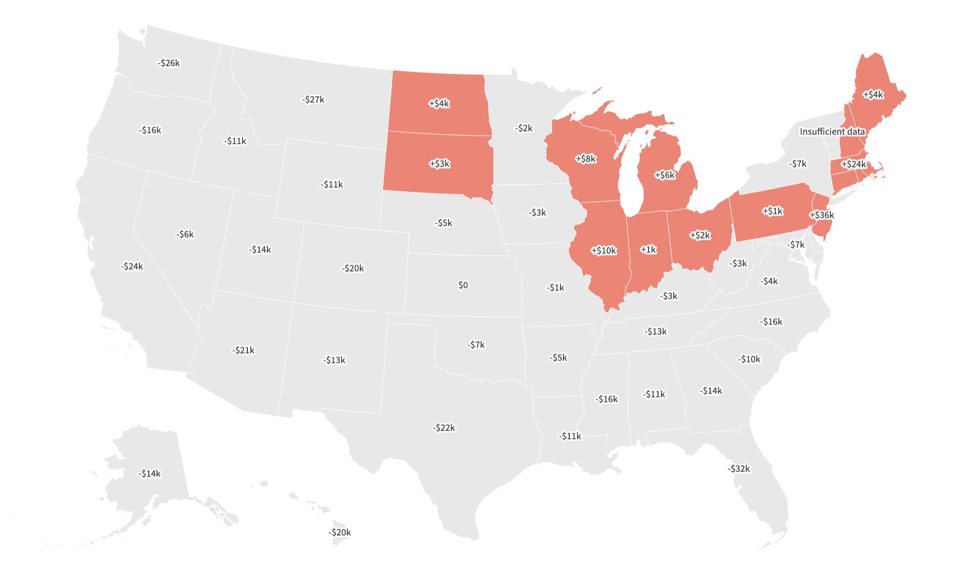 Map shows only 14 states where homeowners have not lost equity
