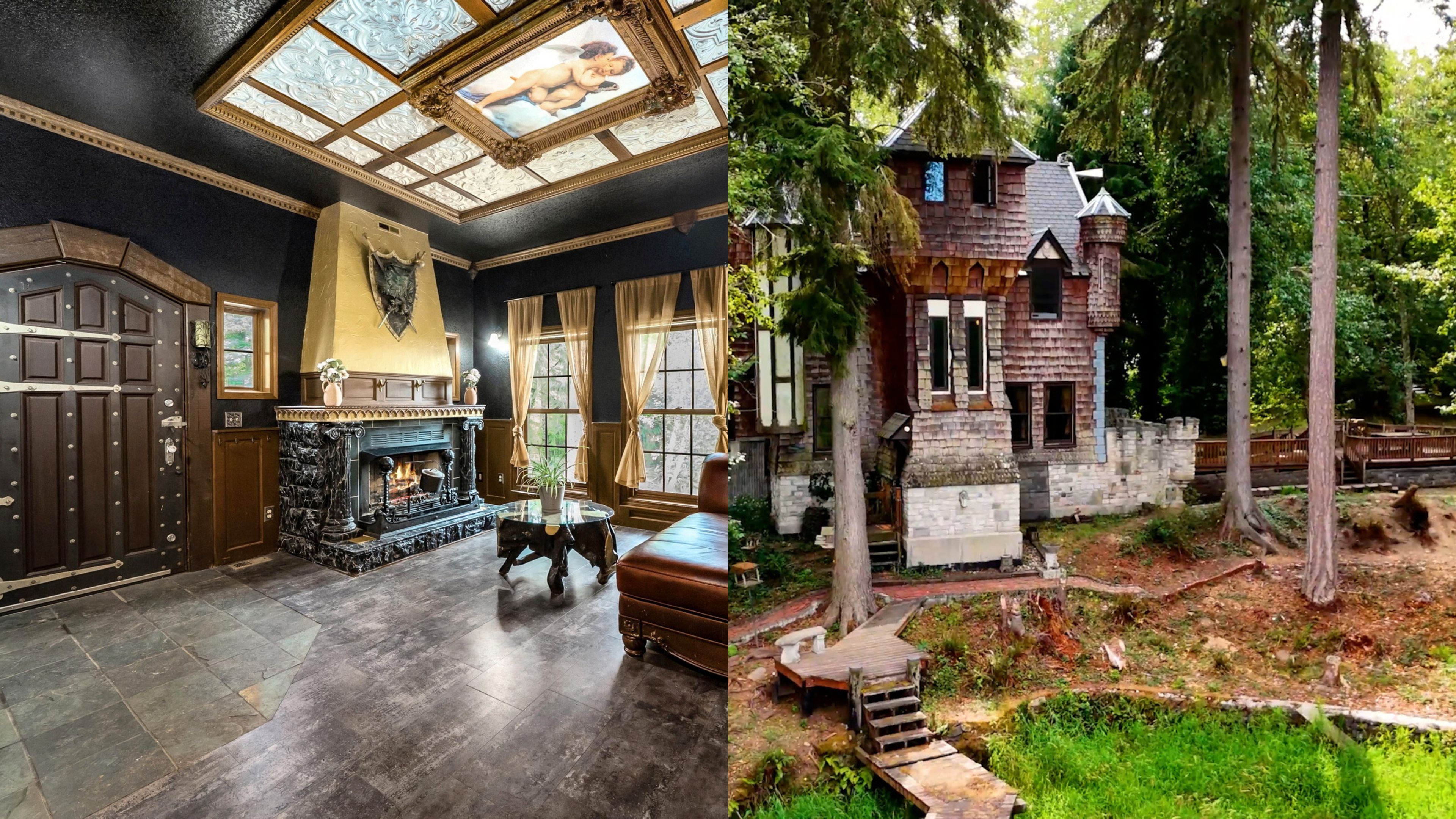 Medieval-inspired castle with its own moat and dungeon hits market for ...