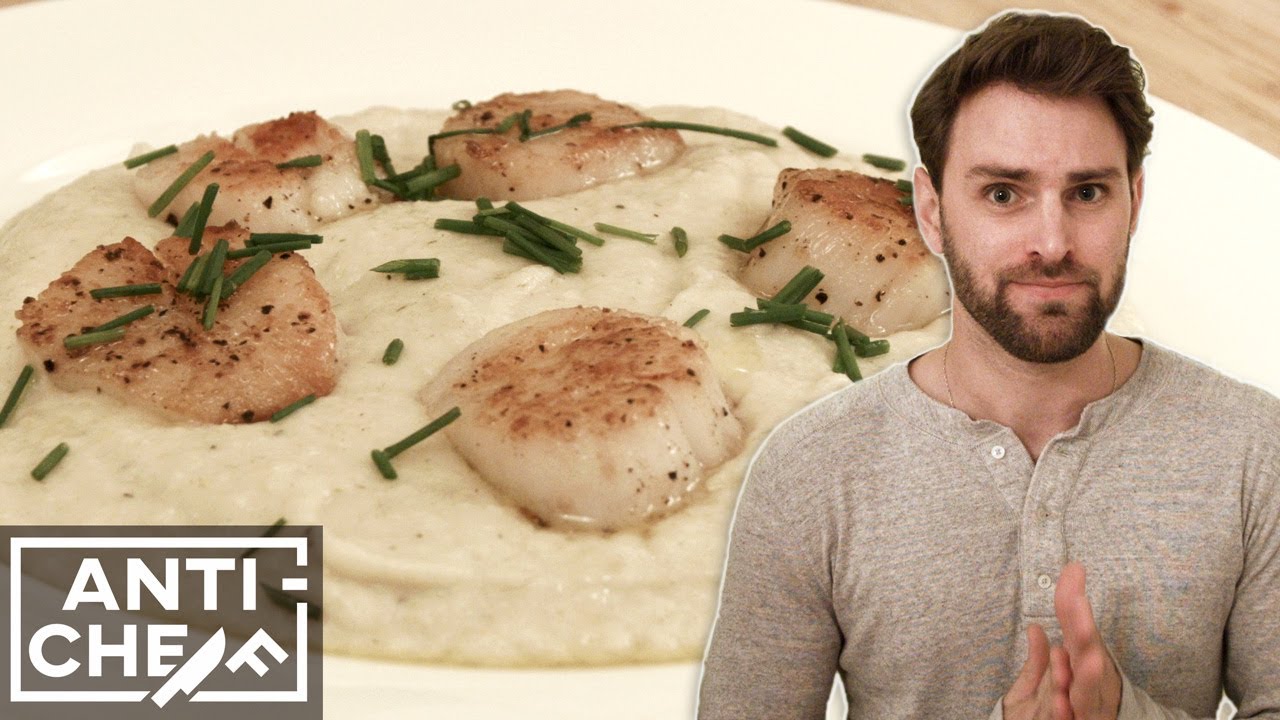 Seared Scallops & Potato Celery Root Purée