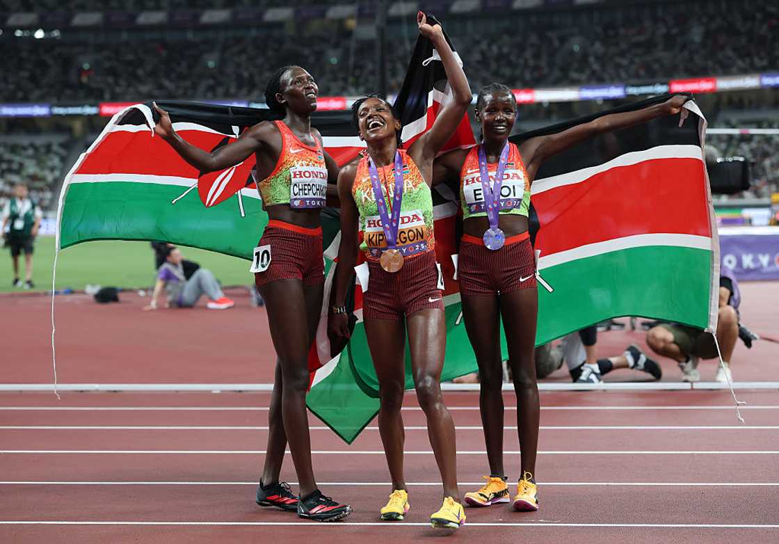 Faith Kipyegon’s priceless moment when she learned Ewoi took silver, not bronze