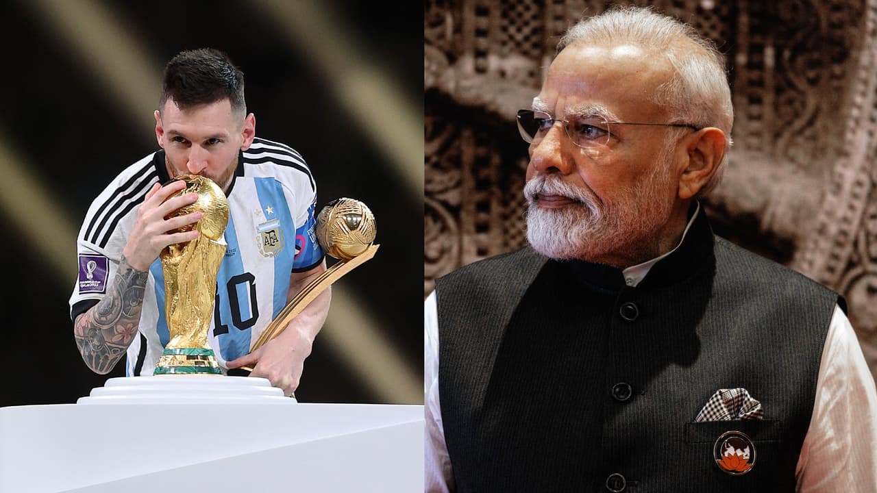Lionel Messi Gifts Signed 2022 World Cup Jersey to PM Modi for 75th ...