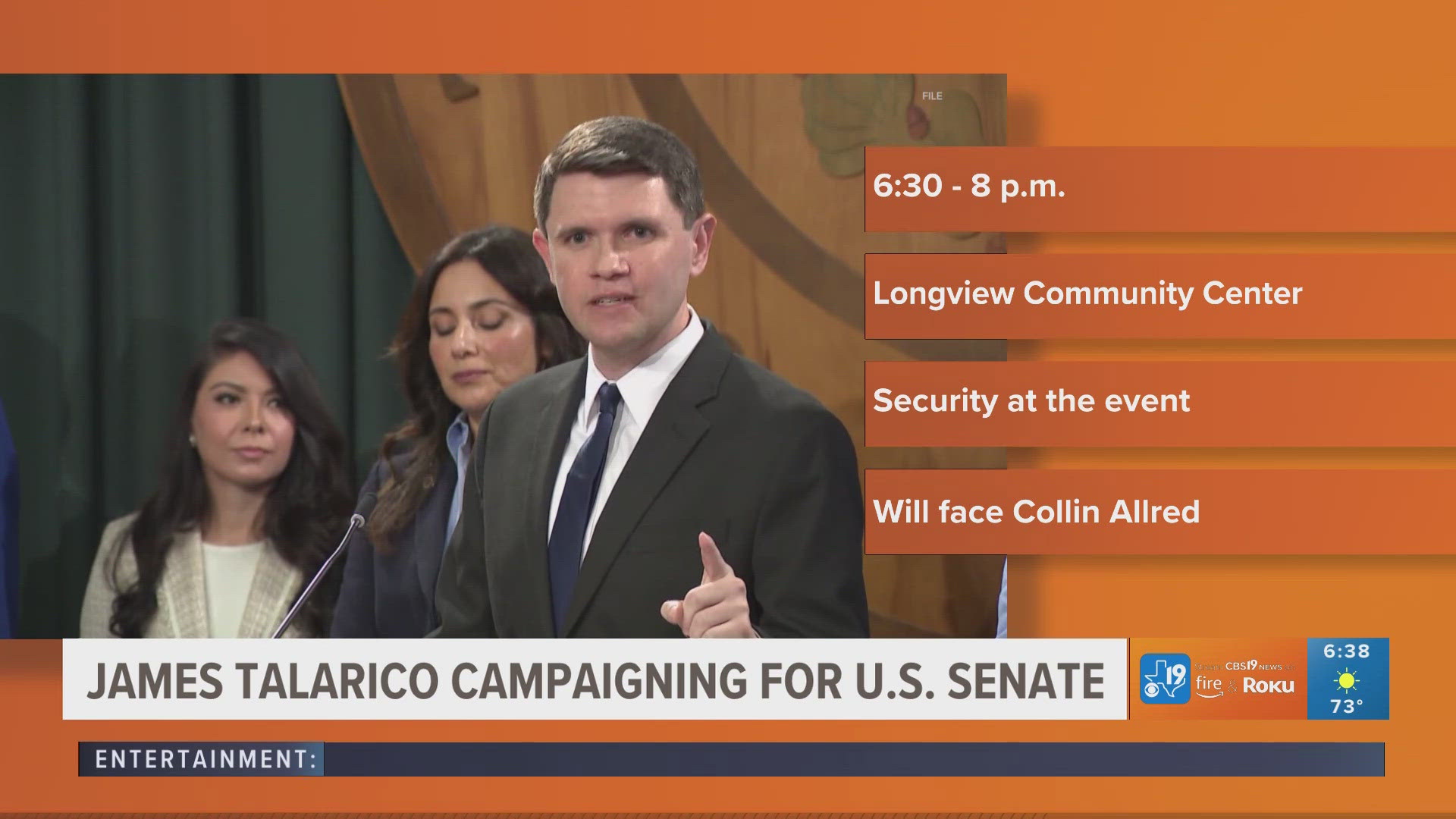 James Talarico campaigning for U.S. Senate in Longview