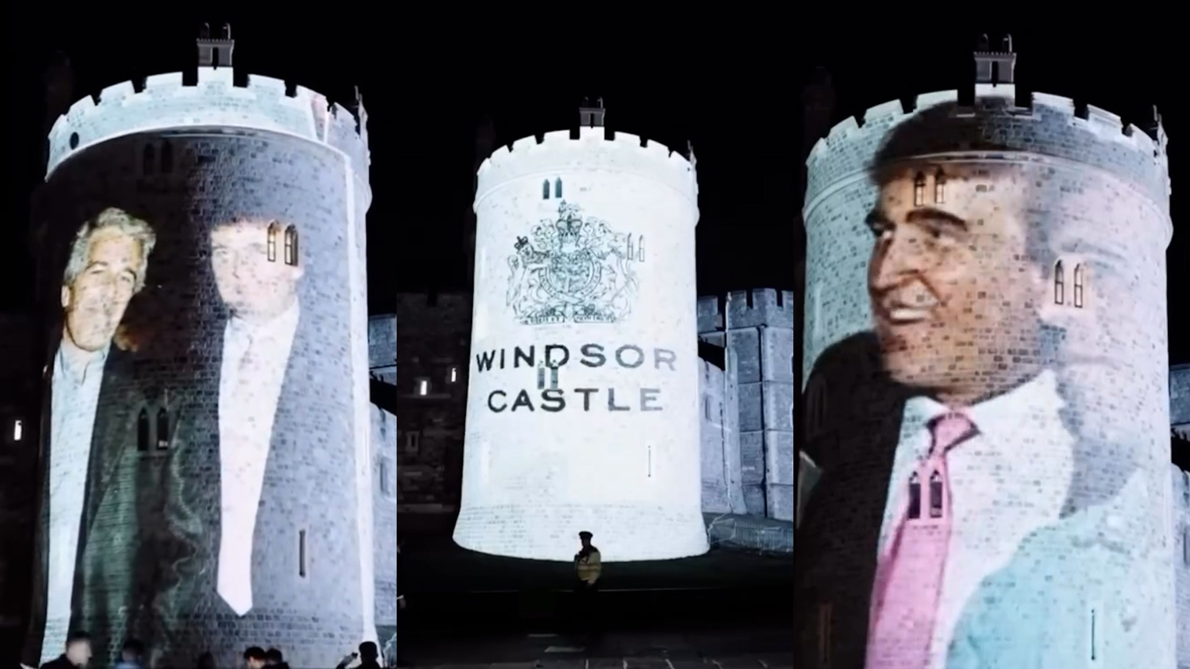Four arrested after Trump and Epstein film projected on Windsor Castle
