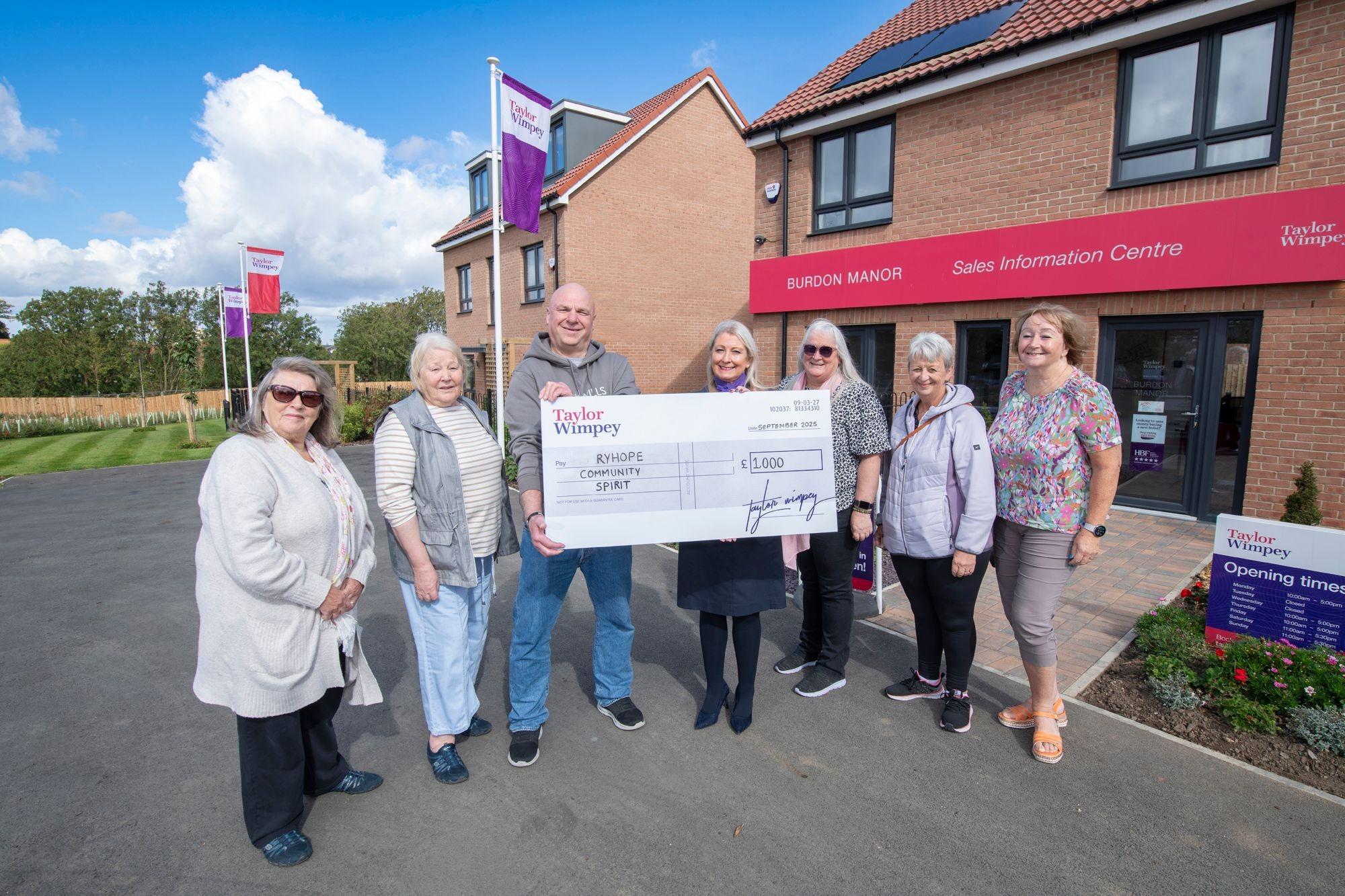 Taylor Wimpey backs Ryhope Community Spirit with £1,000 boost