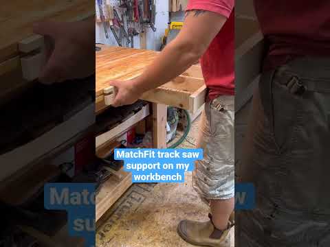 Track saw support for workbench #woodworking #microjig #workbench
