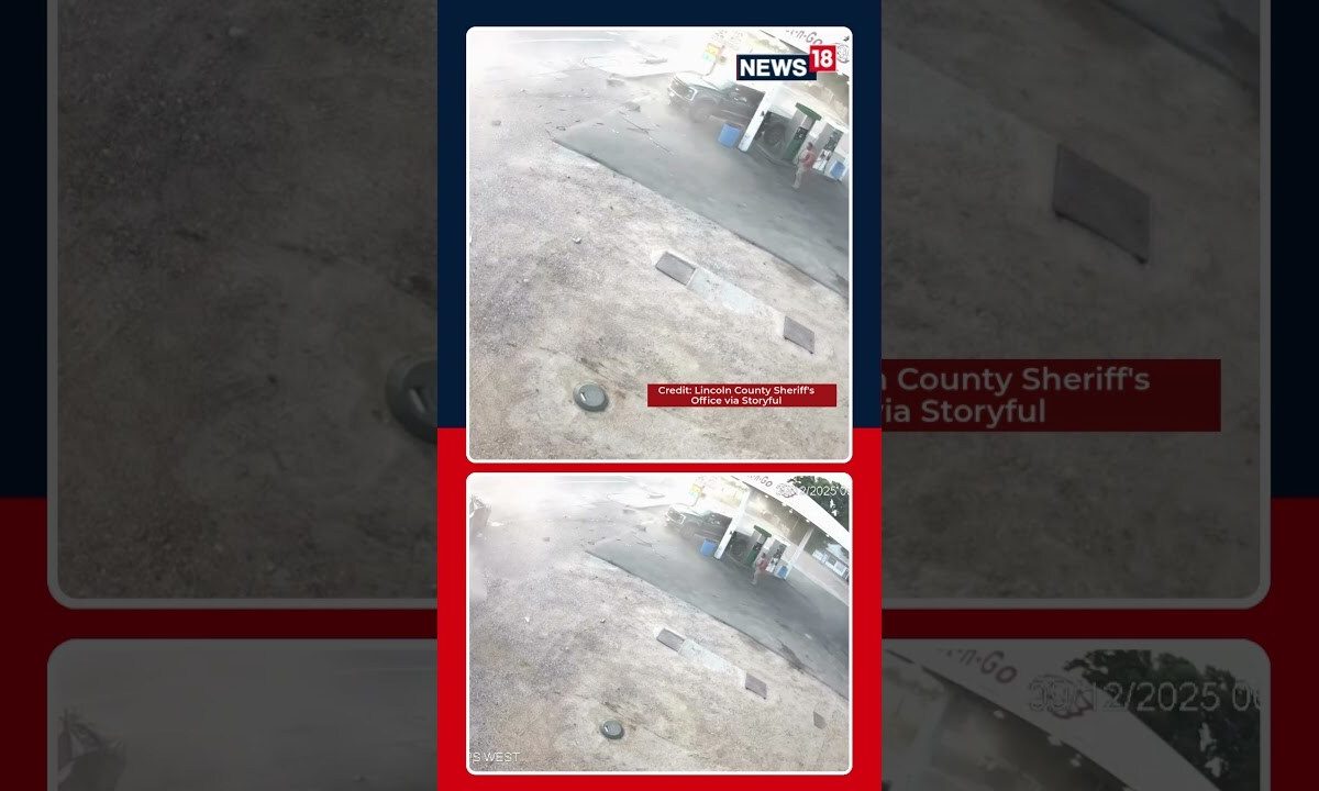 Narrow Escape | Out-of-Control Car Nearly Hits Man at Nebraska Gas Station