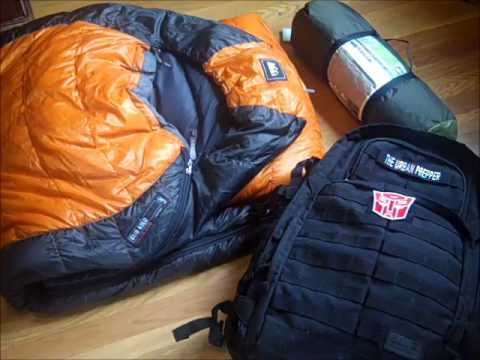 Choose the right sleeping bag storage for a 'bug out bag'