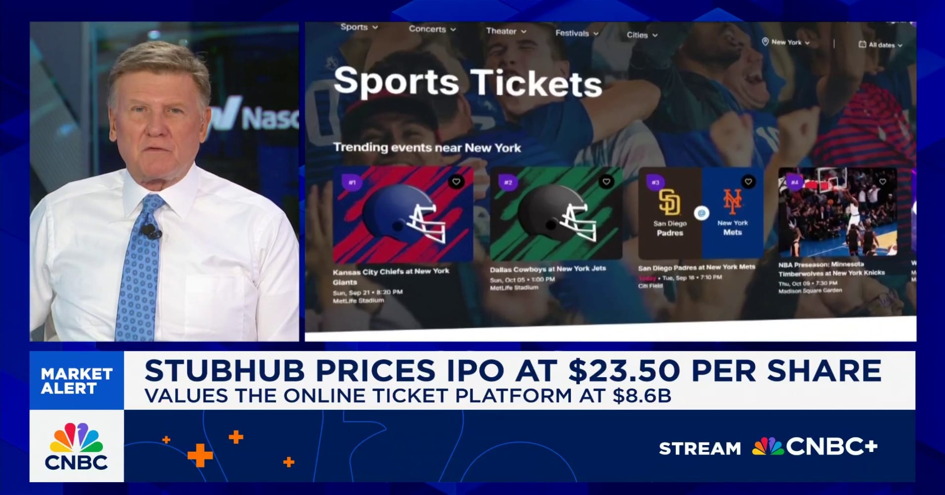 StubHub prices IPO at $23.50, valuing company at $8.6 billion