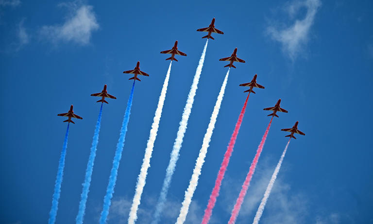 How to watch Trump flypast: Time, route and how to track Red Arrows as ...