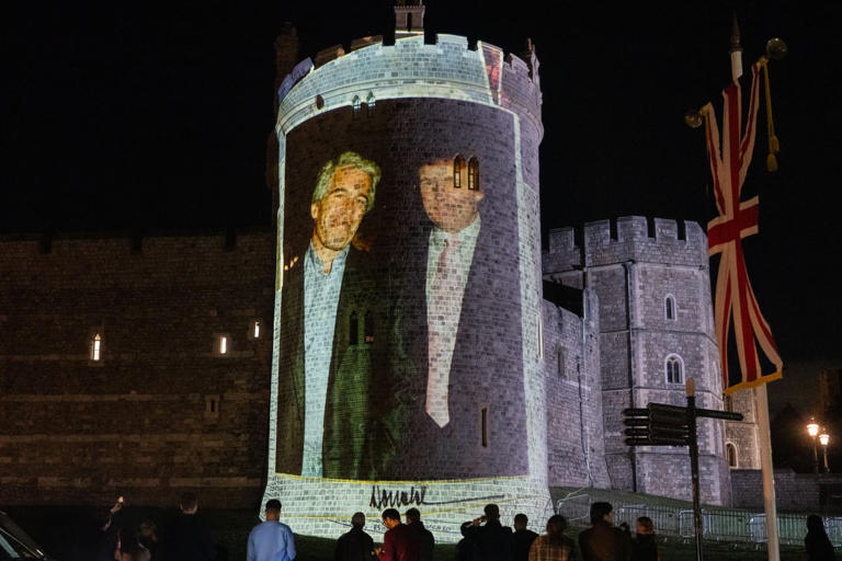 Arrests over projection of Trump and Epstein images onto Windsor ...