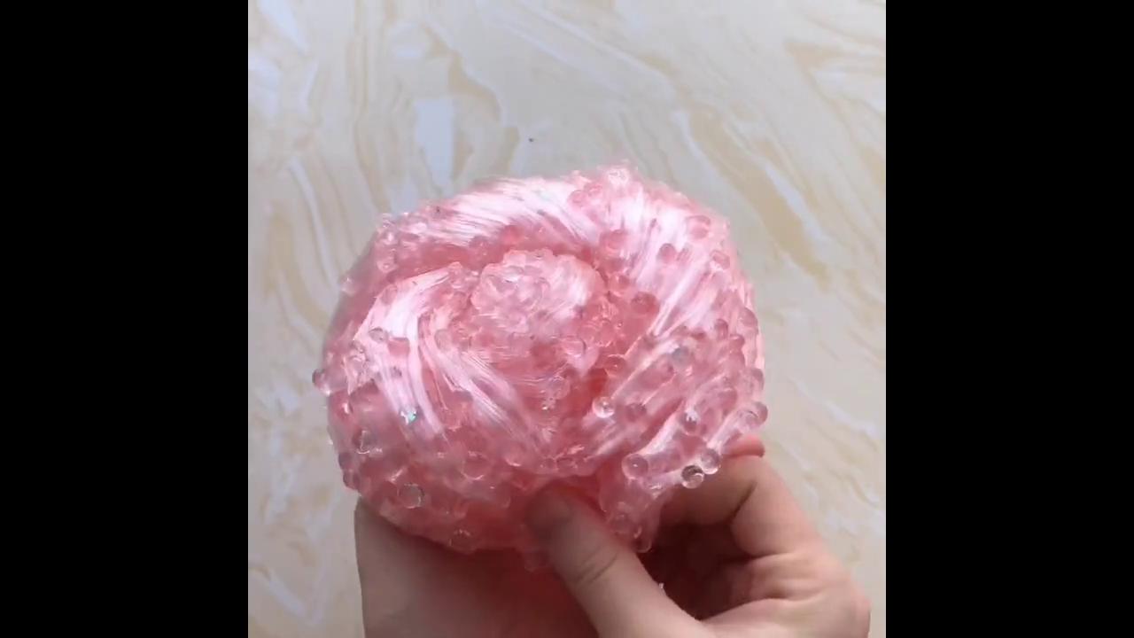 Satisfyingly Poking And Mashing Pink Soft Watery Slime