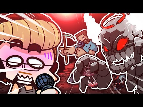 Skeleton Tricky and Steve FNF Mod