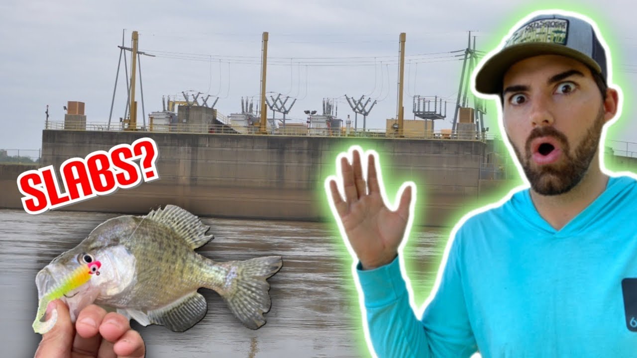 Fishing at giant spillway for slab crappie with jigs