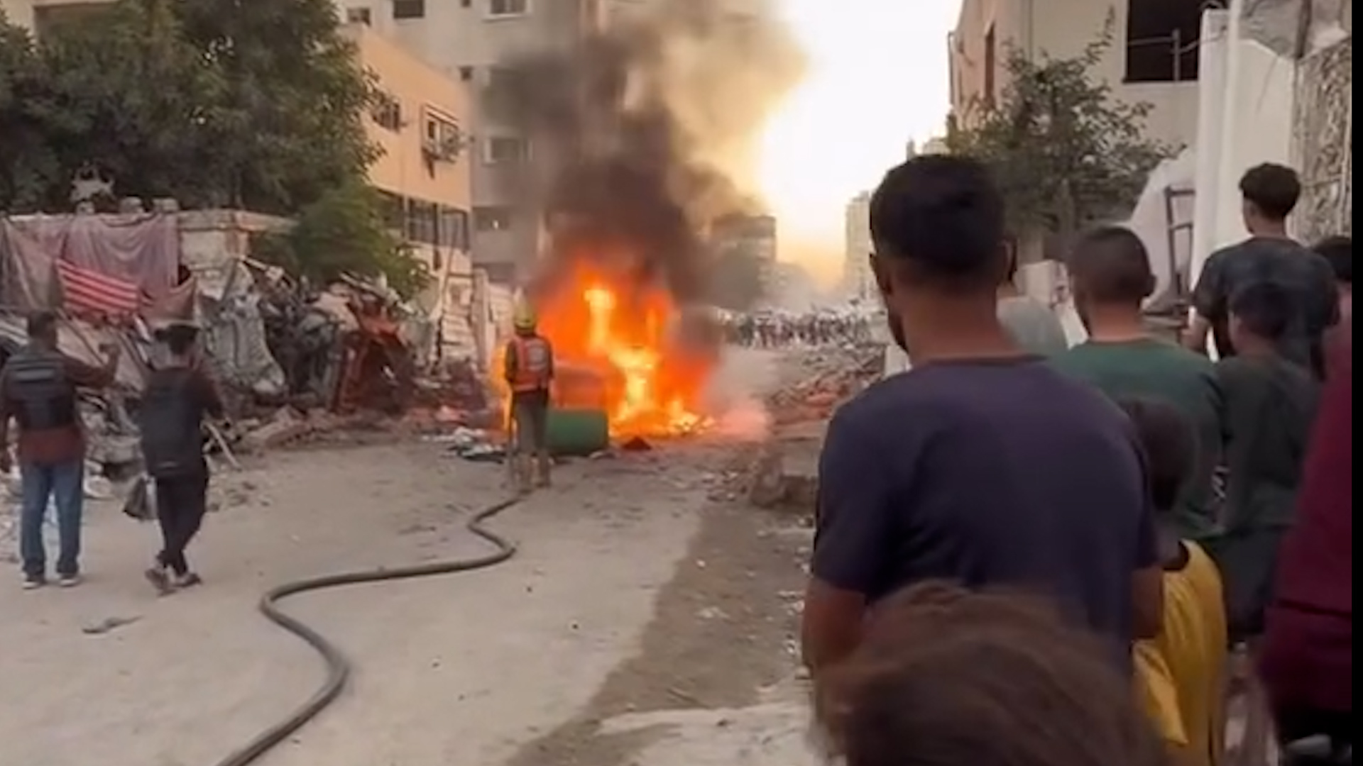 Israeli strike targets vehicle carrying displaced Palestinians