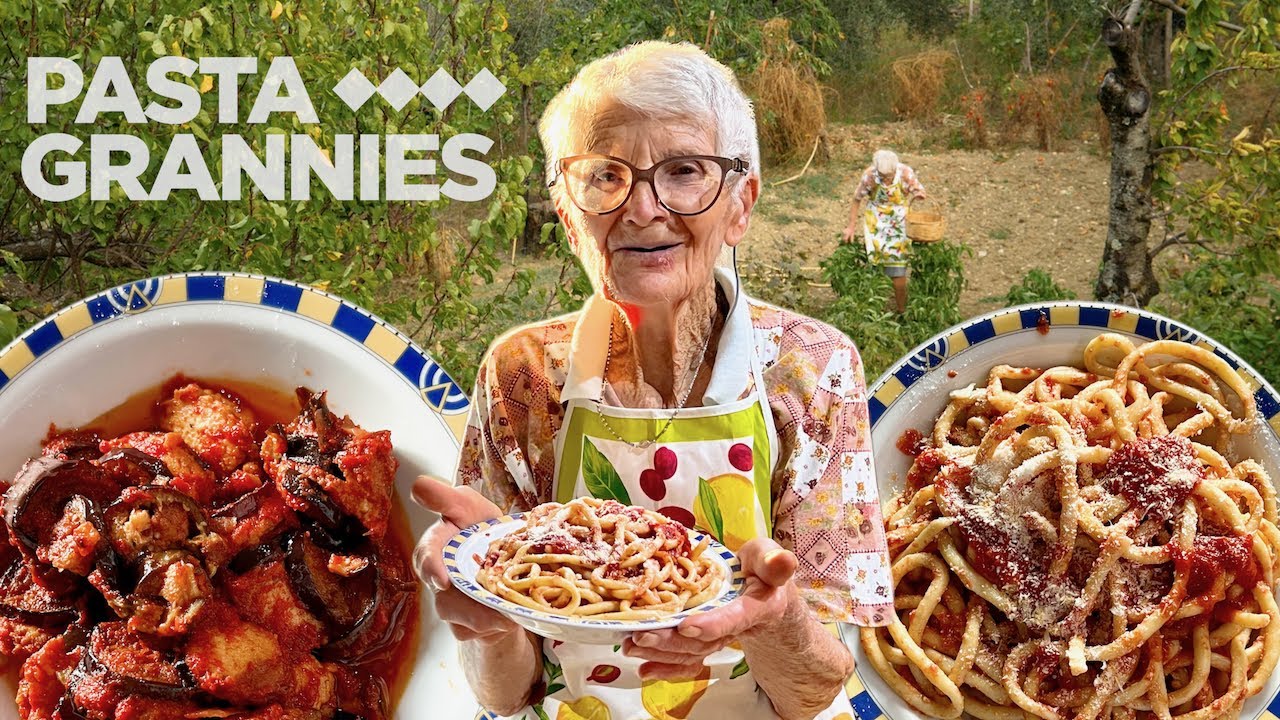 92-Year-Old Gina's Extra Long Aubergine Fusilli
