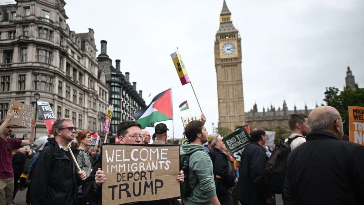 Protests erupt in the UK over Trump's visit: Here are the chants