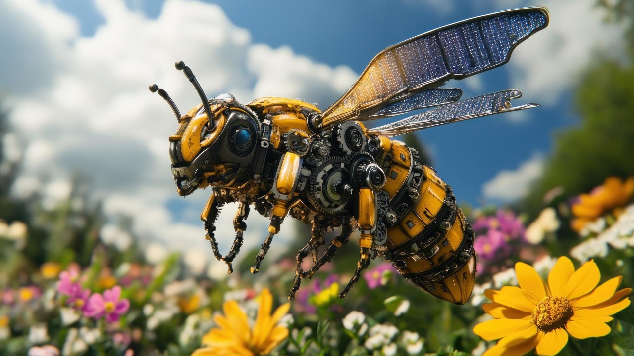 Robot bees pollinate crops in low-bee areas