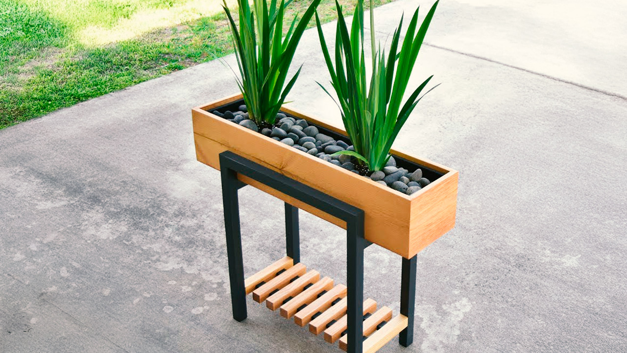 I built a modern raised planter box! 🌿