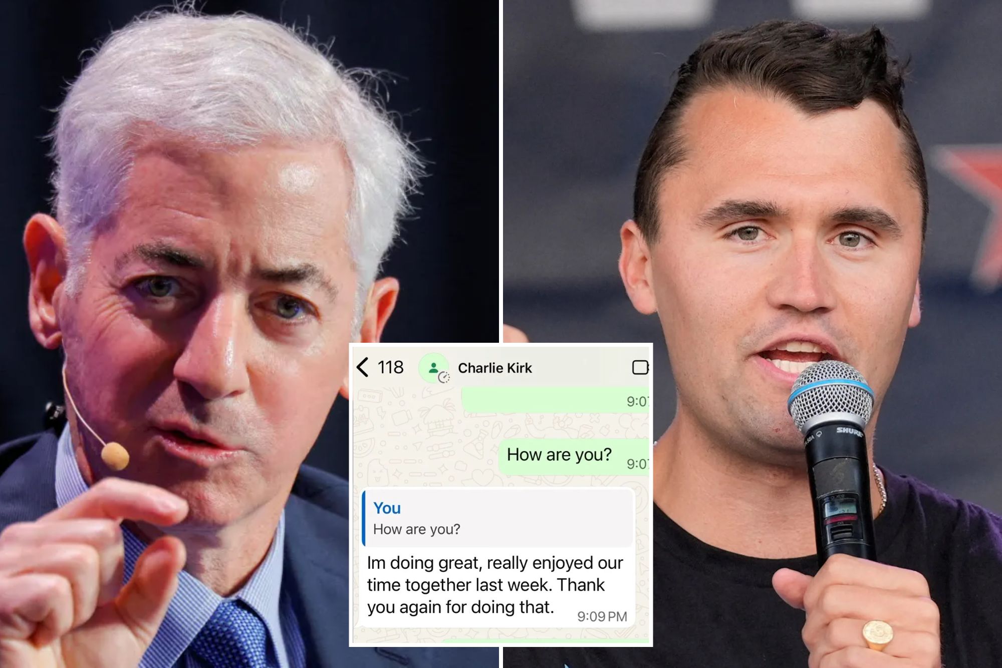 Bill Ackman shares text messages with Charlie Kirk ‘to dispel’ Candace ...