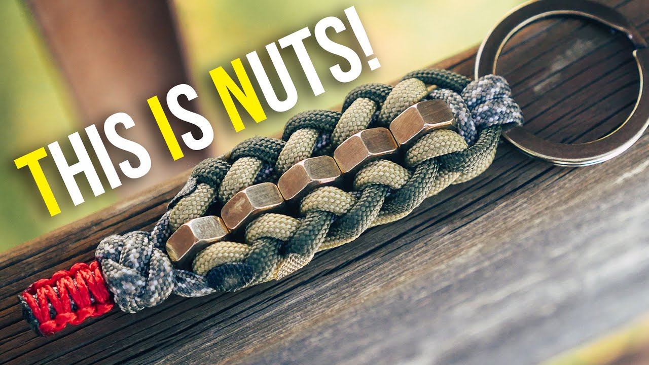 DIY paracord hex nut keychain easy step-by-step