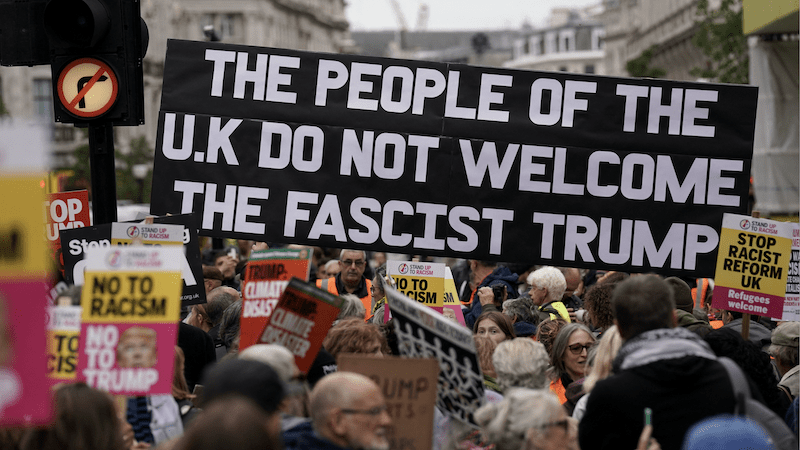 'Go home, pedophile!' Epstein scandal follows Trump to London on state ...