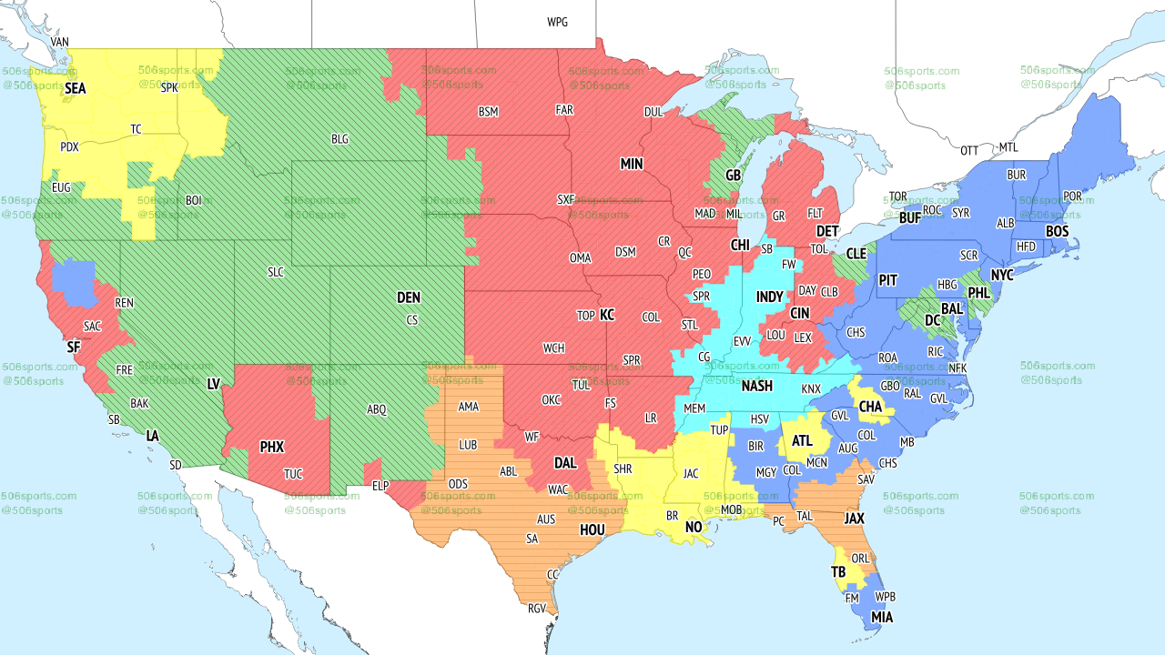 TV broadcast maps and announcers for Week 3 of the 2025 season
