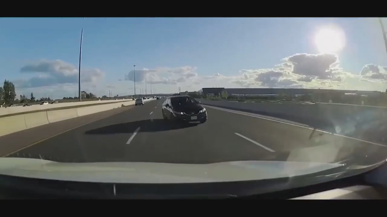 'Shocking' video shows wrong-way driver on Highway 401