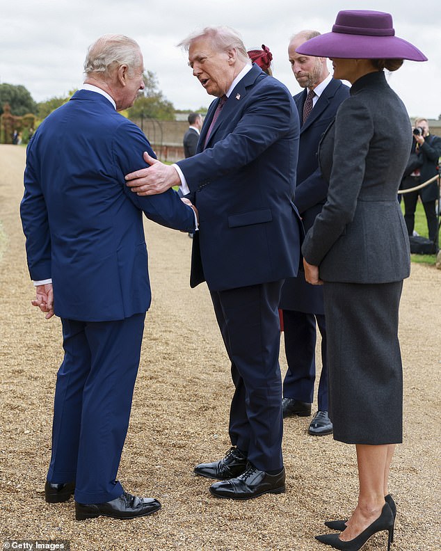 Touchy Trump's very tactile display with his friend King Charles