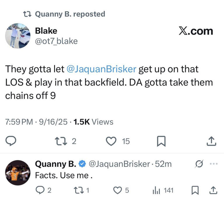 Jaquan Brisker sends a loud message with how he's being used in Dennis ...