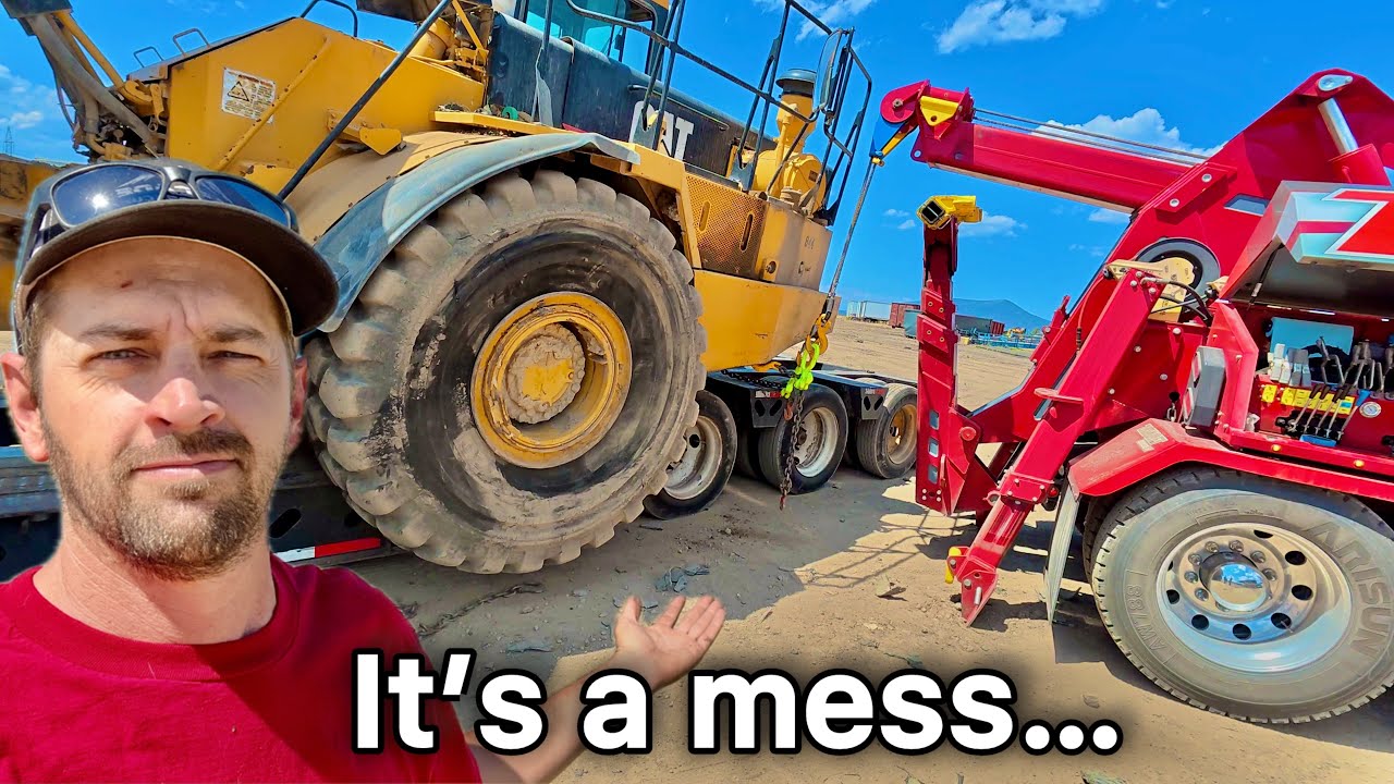 Giant mining truck recovery goes sideways