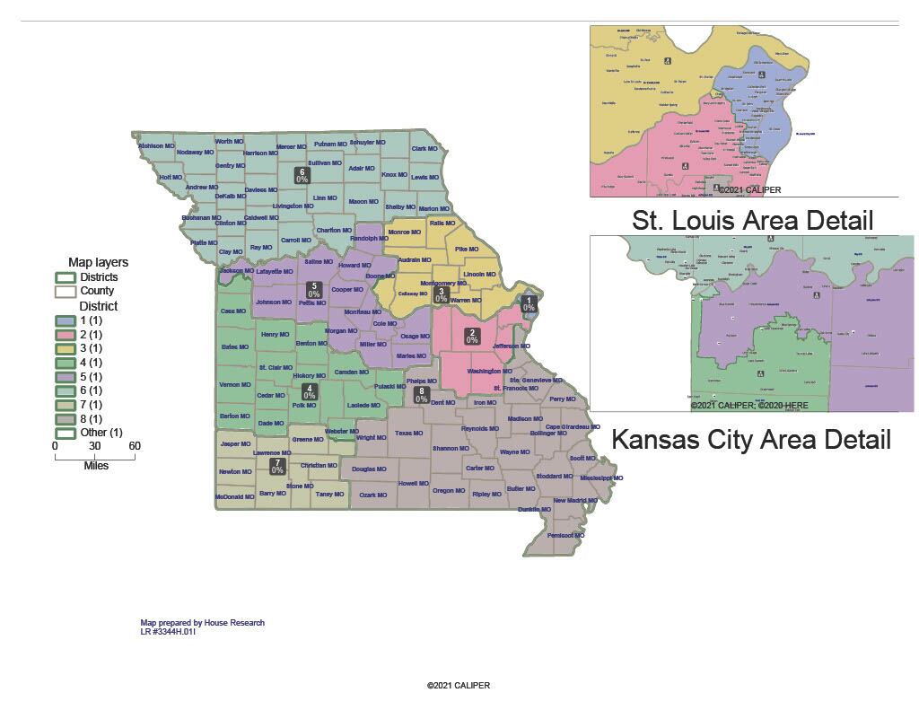 Suit claims Missouri’s new congressional map may leave some in 2 districts