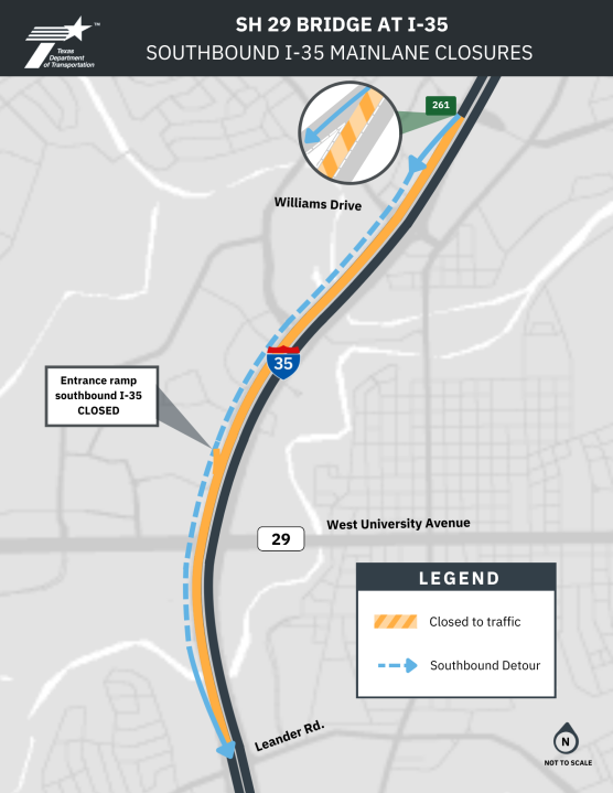 TxDOT: Overpass at I-35 in Georgetown to temporarily close for repairs