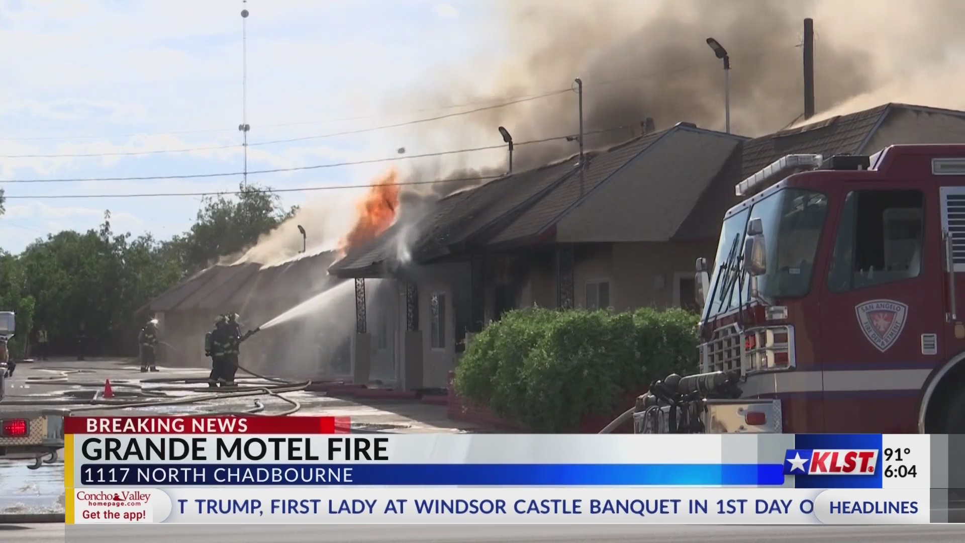 FIRE: Grande Motel up in flames, avoid area