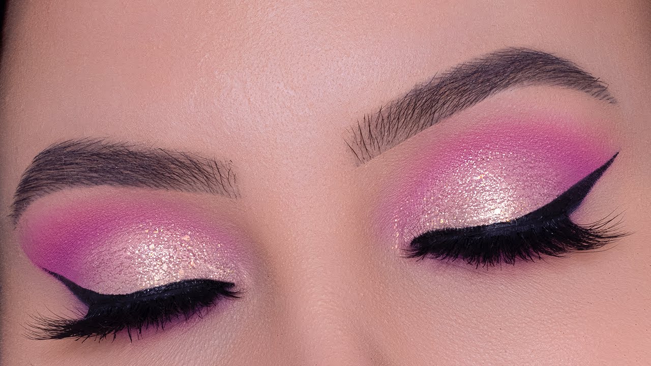 Pink and gold eye makeup tutorial for a stunning night out look