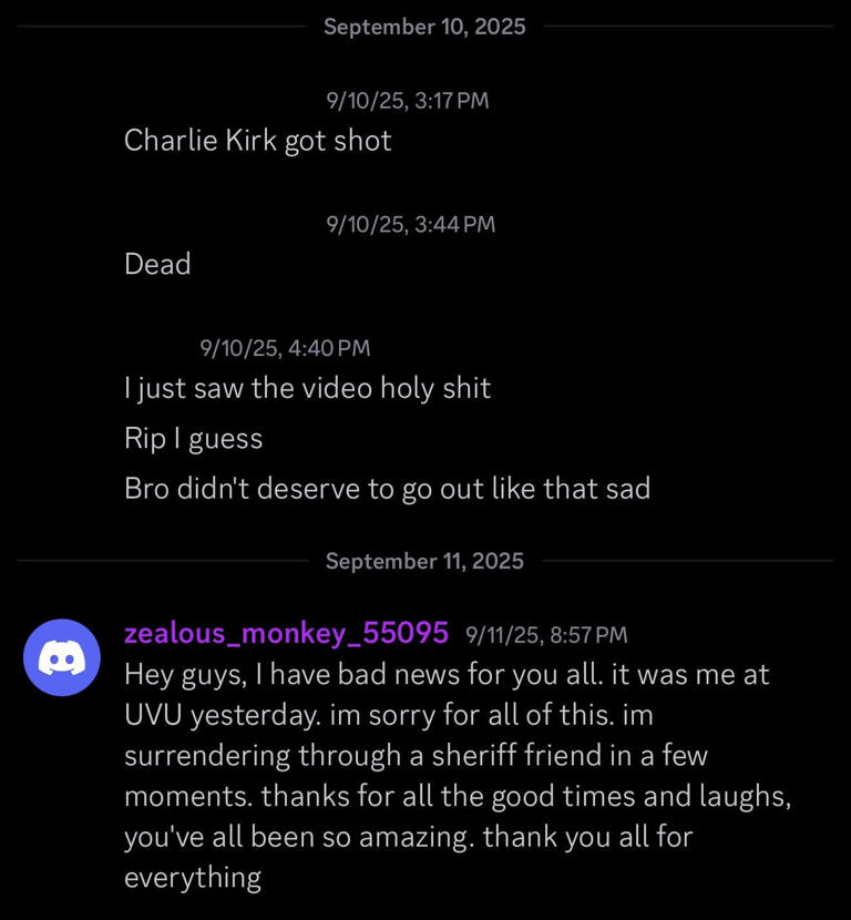 Tyler Robinson's Discord group chat leaked: No one understands what made him shoot Charlie Kirk