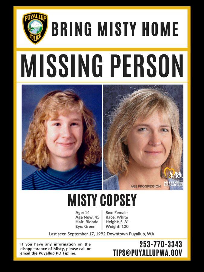 Puyallup Police ask for tips in 33-year-old missing person’s case