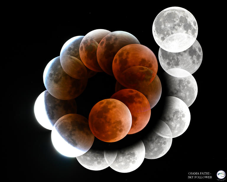 Breathtaking timelapse photos capture September's blood moon total ...