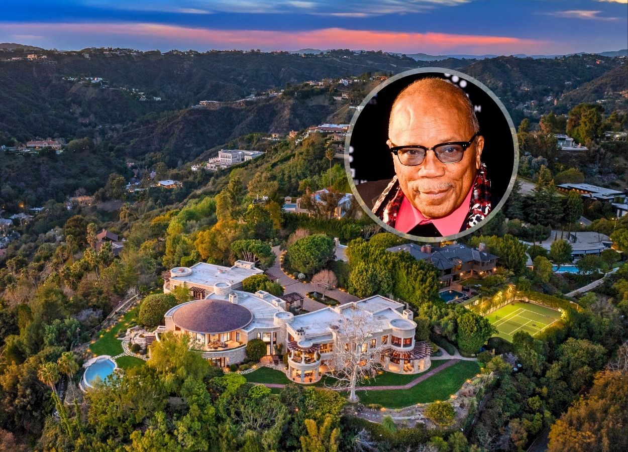Quincy Jones’ epic $55M home, perched on a 2.3-acre promontory in Bel Air