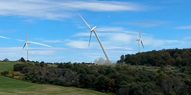 Watch: First wind farm in New York state implode their turbines